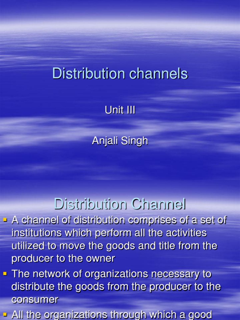 Distribution Channels | PDF