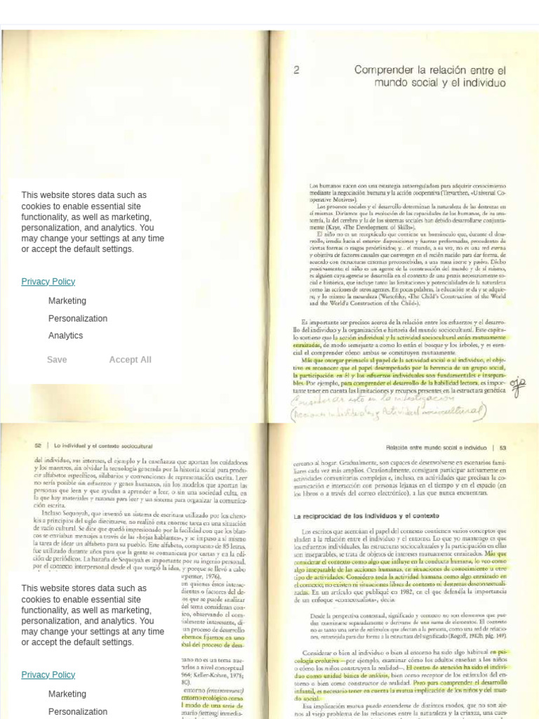 PDF Rogoff b 1993 Cap 2 Comprender La Relacion Entre El Mundo Social y El Individuo en ...