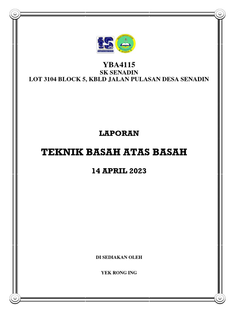 LAPORAN PLC Seni 1 (2023) TEKNIK BASAH ATAS BASAH | PDF