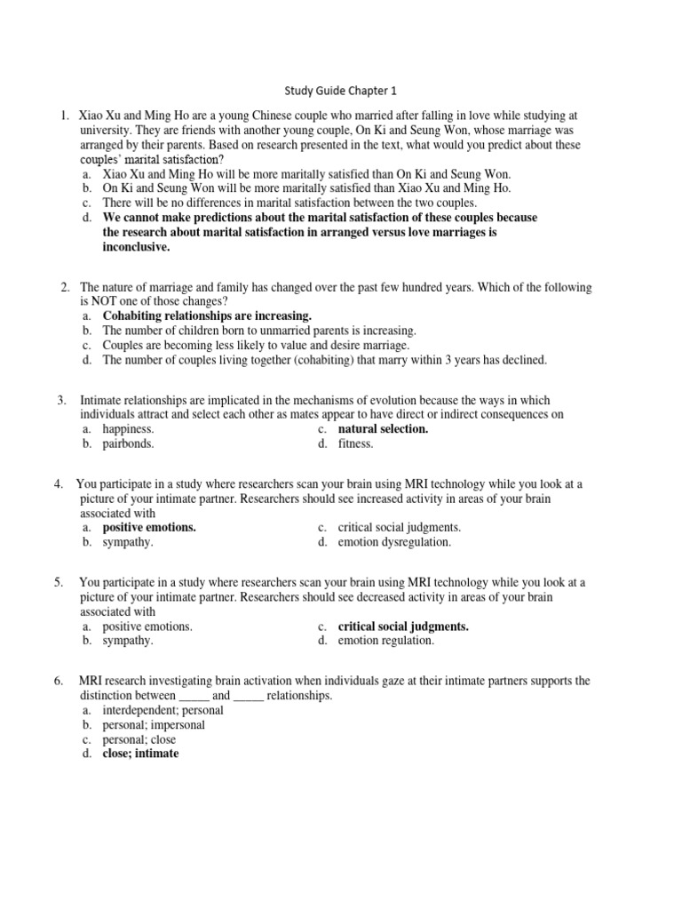 Chapter 1 Study Guide | PDF | Intimate Relationships | Romance (Love) Chapter 1 Study Guide | PDF | Intimate Relationships | Romance (Love)