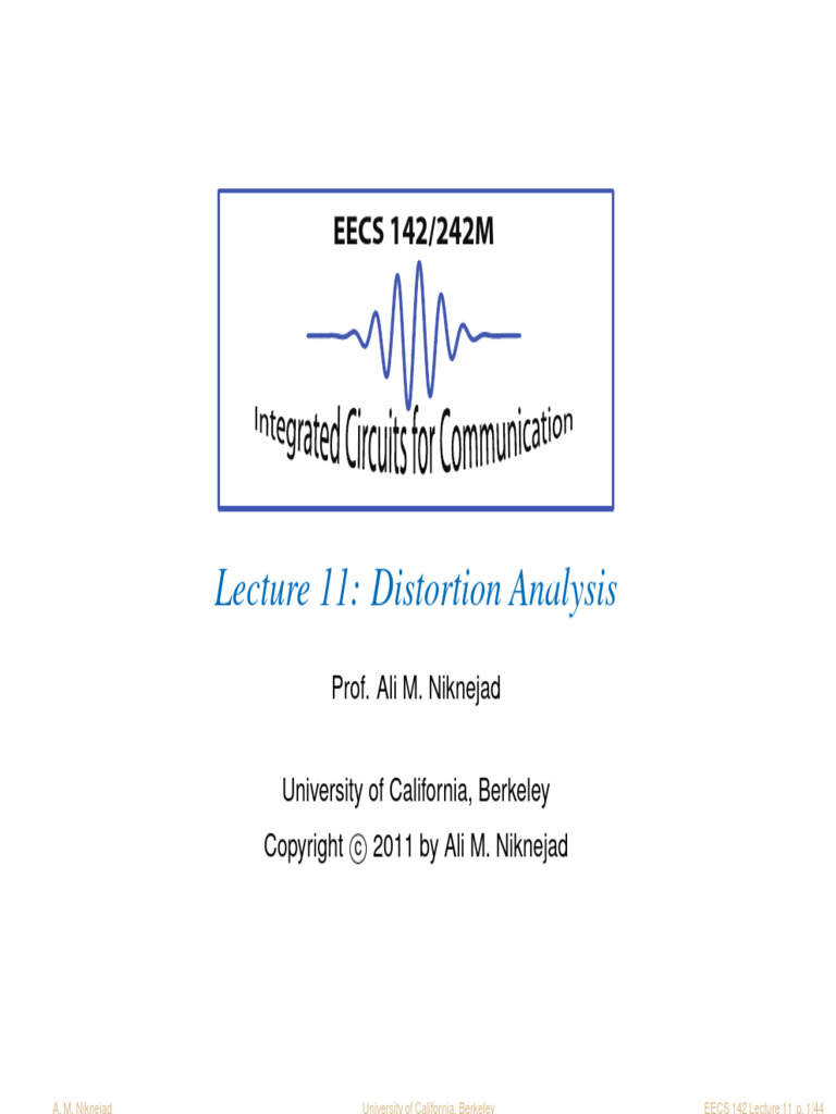 2011 Eecs 142 Lect11 Distortion Analysis | PDF | Bipolar Junction Transistor | Mosfet