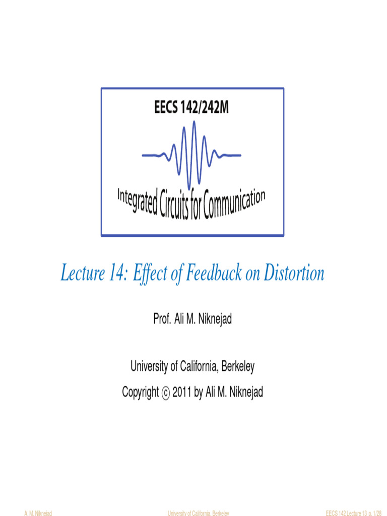 2011 Eecs 142 Lect14 Effect of Feedback On Distortion | PDF | Amplifier ...