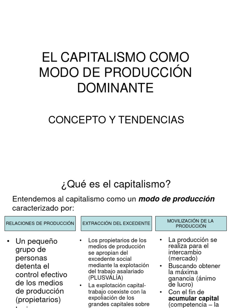 EL CAPITALISMO - Elementos para Reflexionar | PDF | Capitalismo | Economias