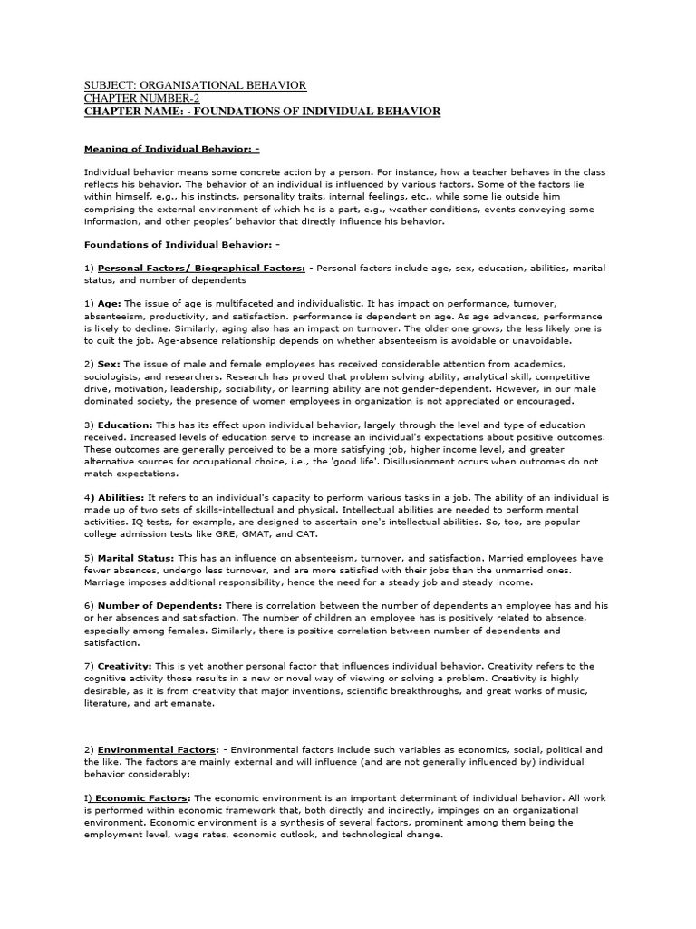 Organizational Behaviour Module 2 | PDF | Perception | Attitude (Psychology)