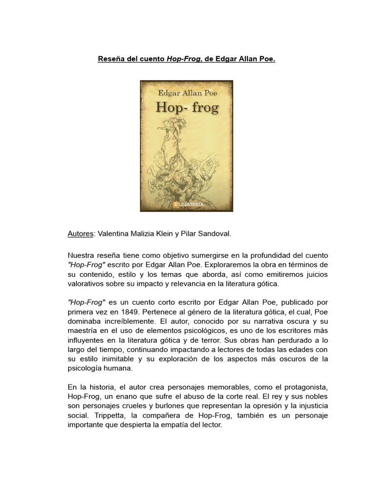 Hop Frog | PDF | Edgar Allan Poe | Ficcion gotica