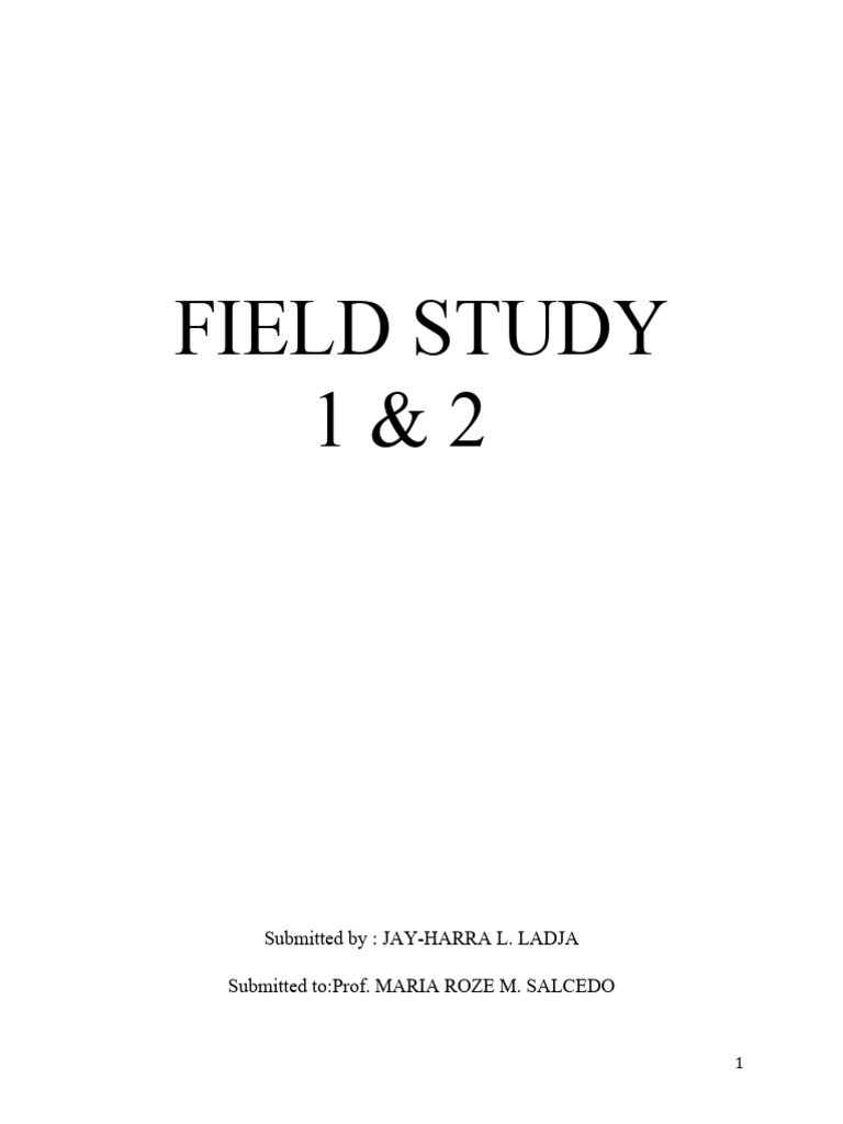 Classroom Observation Field Study Report | PDF | Learning | Teachers