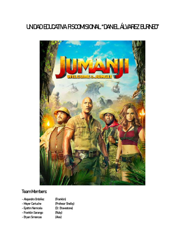 Script Jumanji Welcome to the Jungle | PDF