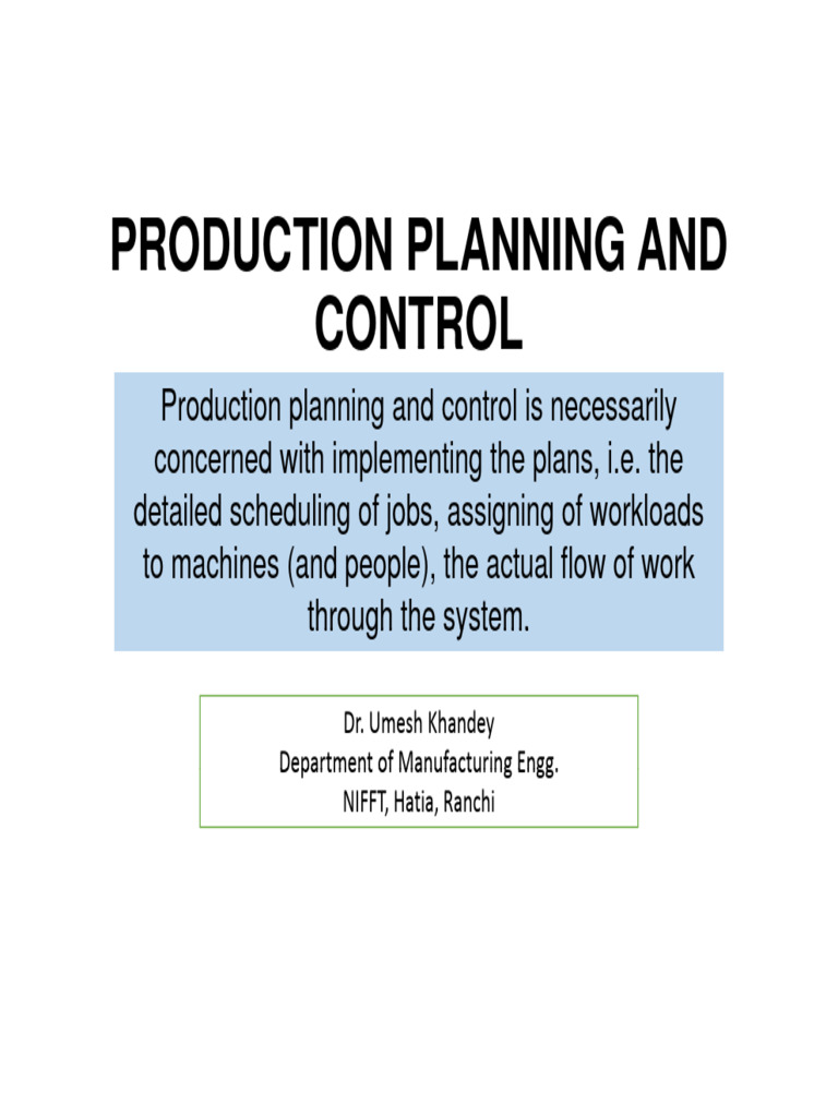 L-4 Production Planning and Control | PDF | Mathematical Optimization