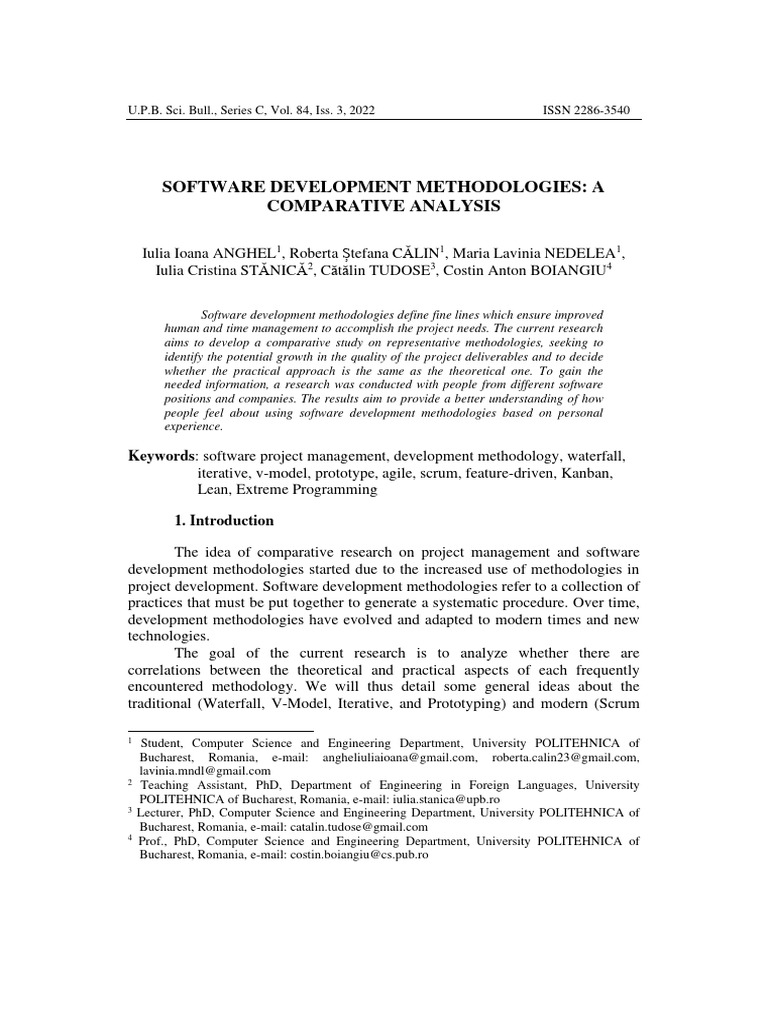 Software Development Methodologies: A Comparative Analysis | PDF | Software Development Process ...