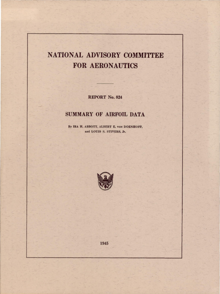 NACA Airfoil Data Summary 1945 | PDF | Airfoil | Lift (Force)
