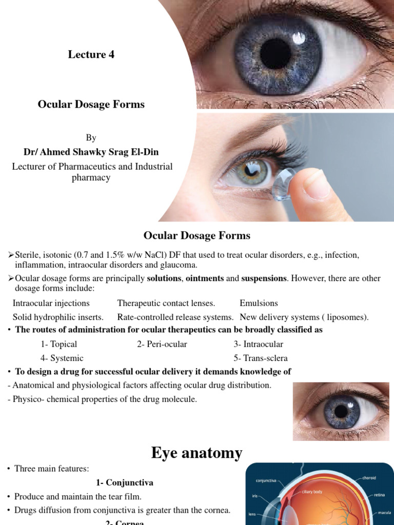 Lecture 4 Pdf Pdf Topical Medication Cornea