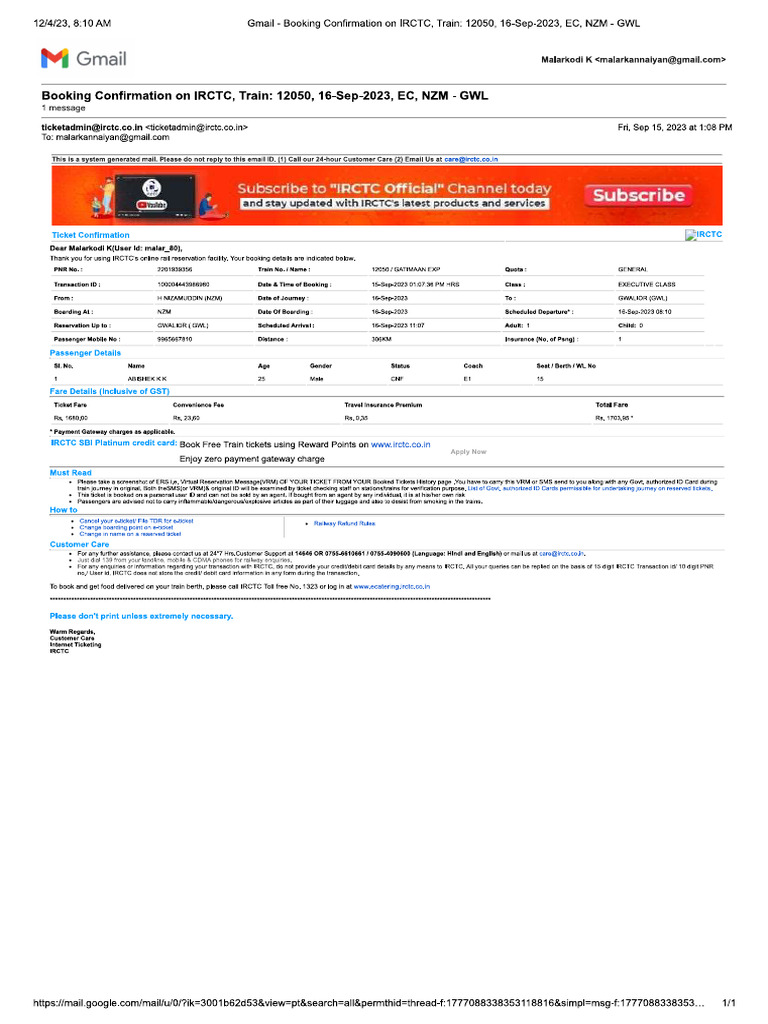 02 Train Ticket | PDF