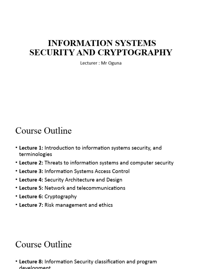 Information Security Lecture Notes 1 | PDF | Information Security ...