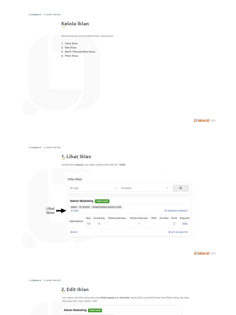 Kelola Iklan (Loker - Id) 2 | PDF