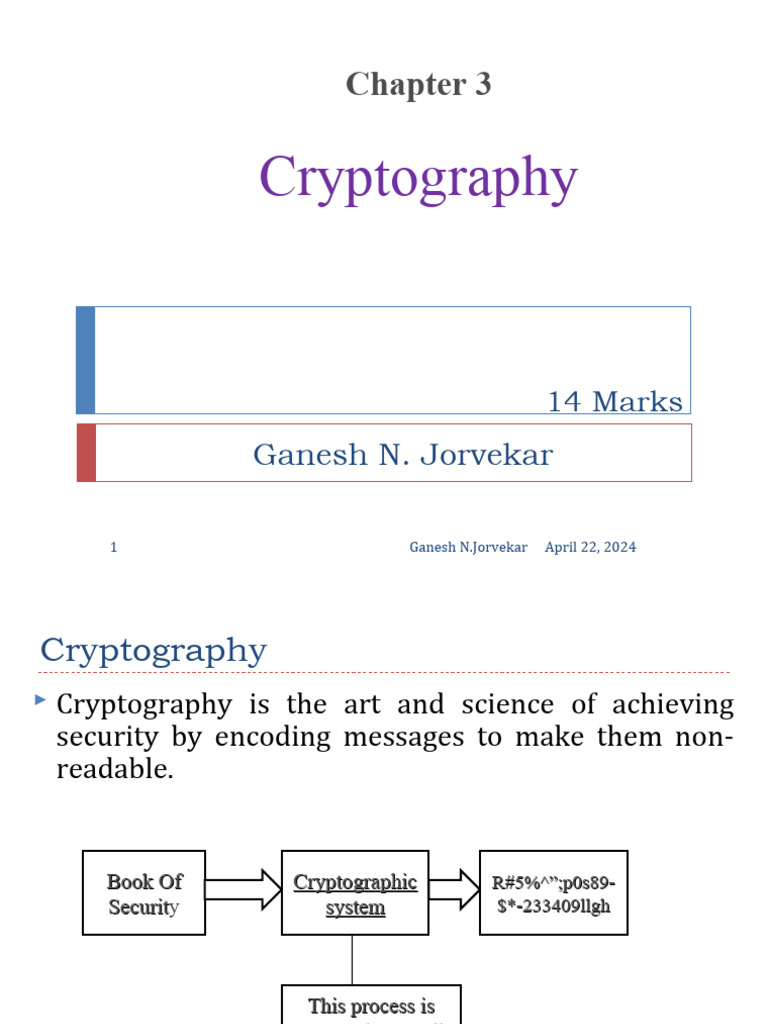 Chapter 3 Cryptography - Pps | Download Free PDF | Cryptography | Key (Cryptography)