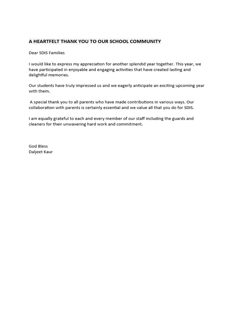 Thank You SDIS Community for a Great Year | PDF | Career & Growth ...