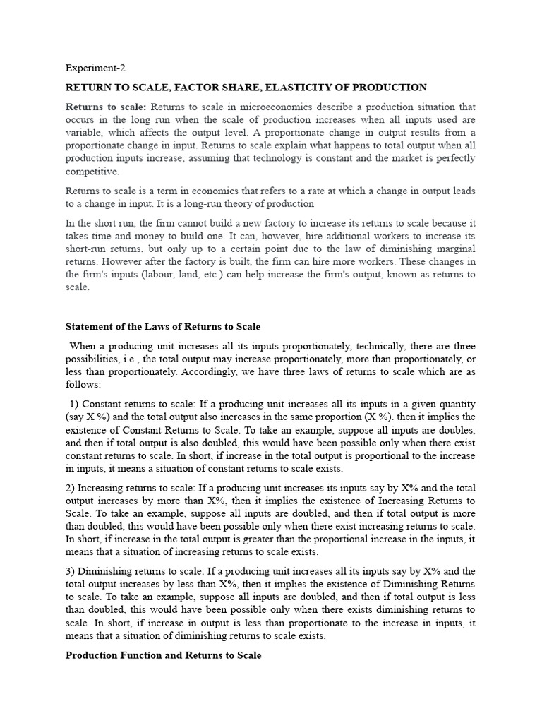 Production Economics Download Free Pdf Long Run And Short Run Production Function