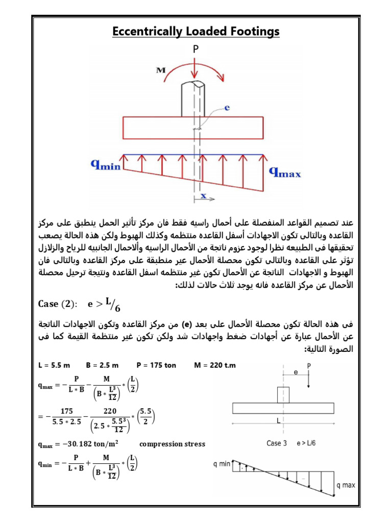 Eccentrically Loaded Footings - Tension Stress | PDF | Mechanical Engineering | Applied And ...