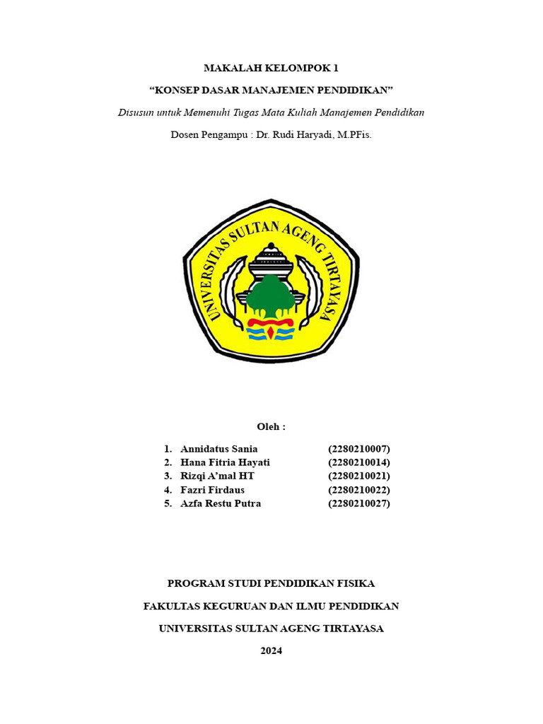 Konsep Dasar Manajemen Pendidikan Pdf