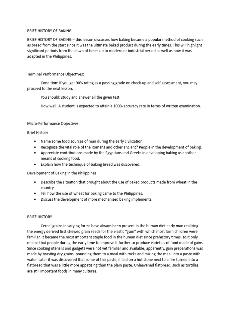 Brief History of Baking | PDF | Breads | Flour