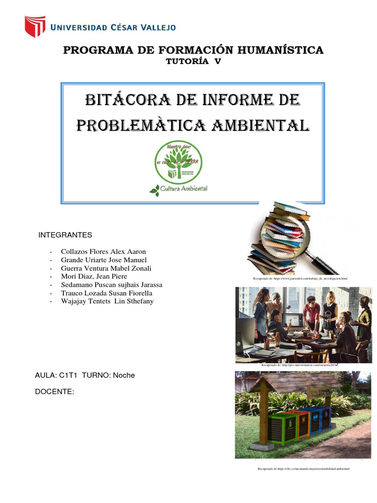 Bitácora de Estudio de Problemática. Tutoría V (1) - Grupo5 | PDF