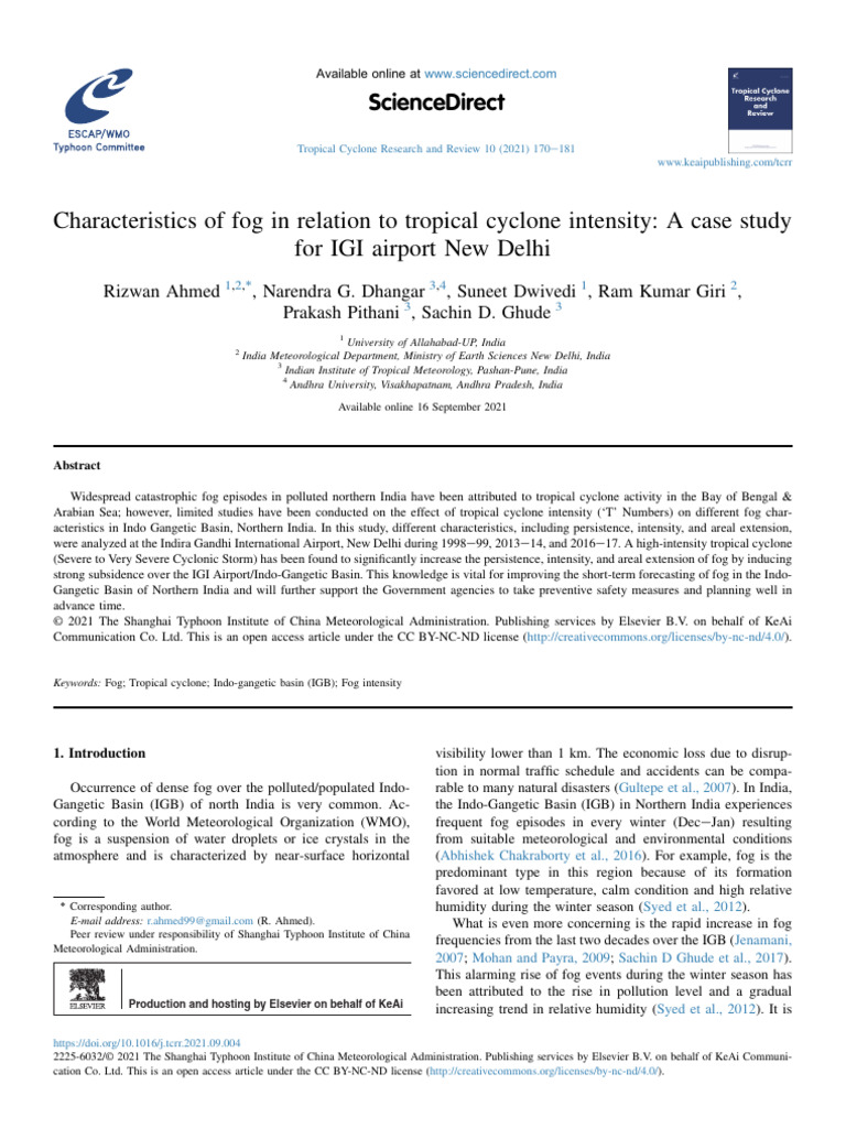 Characteristics of Fog in Relation To Tropical Cyclo - 2021 - Tropical ...