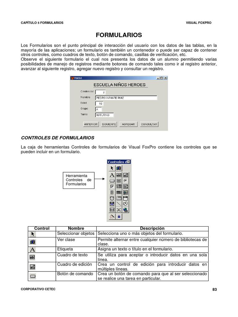 CAPITULO 5_formulario | PDF | Botón (Computación) | Ventana (informática)