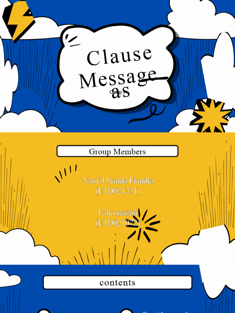 Group 4 - Clause As Message | PDF | Clause | Phrase Group 4 - Clause As Message | PDF | Clause | Phrase