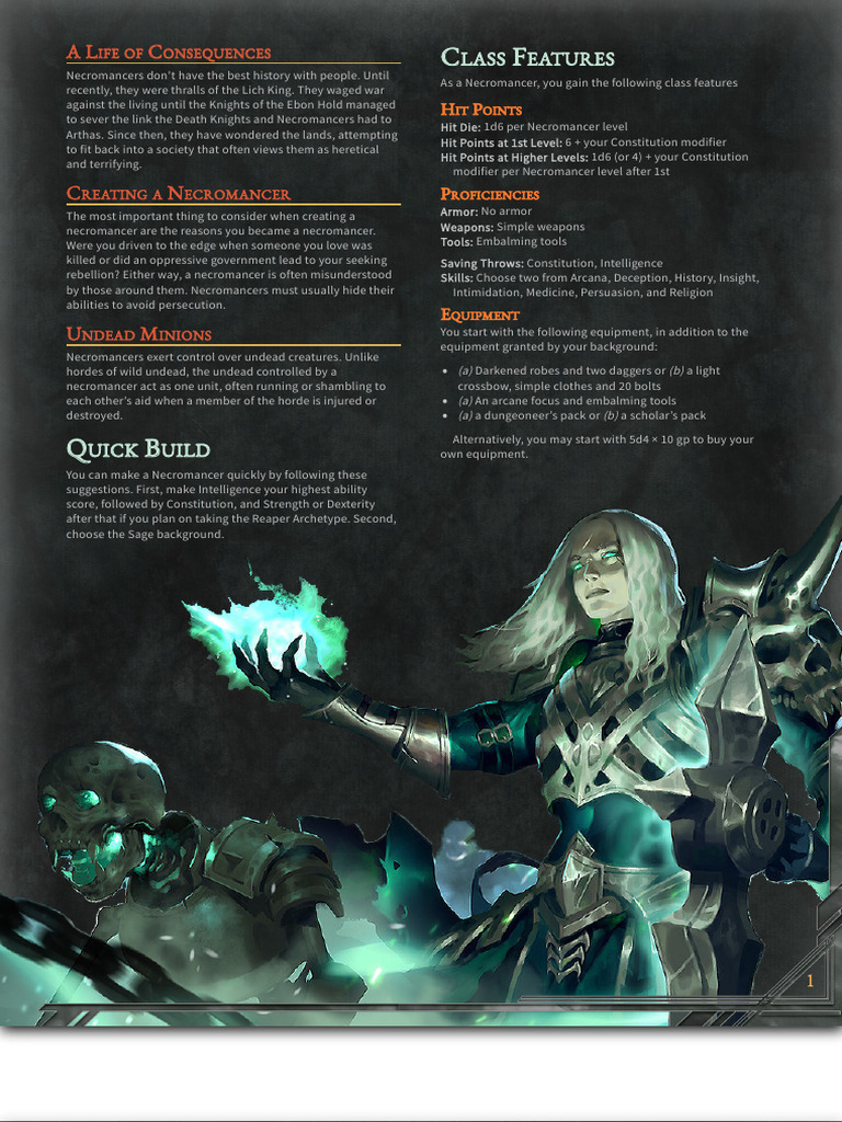 Necromancer (WoW 5e) _ GM Binder | PDF