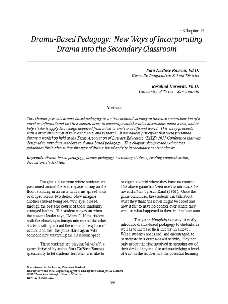 Drama-Based Pedagogy | PDF | Huckleberry Finn | Pedagogy