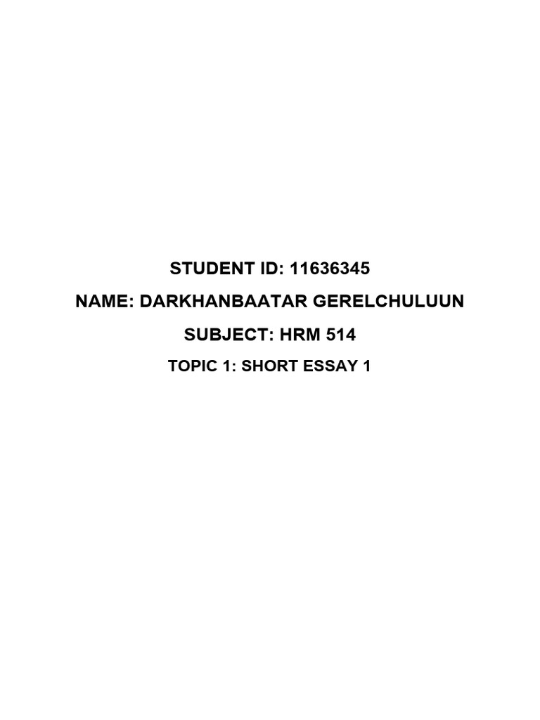 HRM Assignment 1 | PDF | Human Resource Management | Human Resources