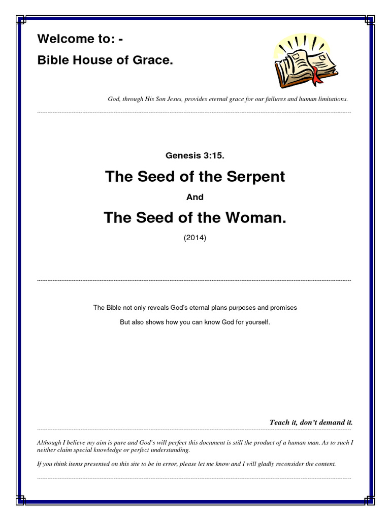 Genesis Three Verse Fifteen The Seed of The Serpent and The Seed of The ...
