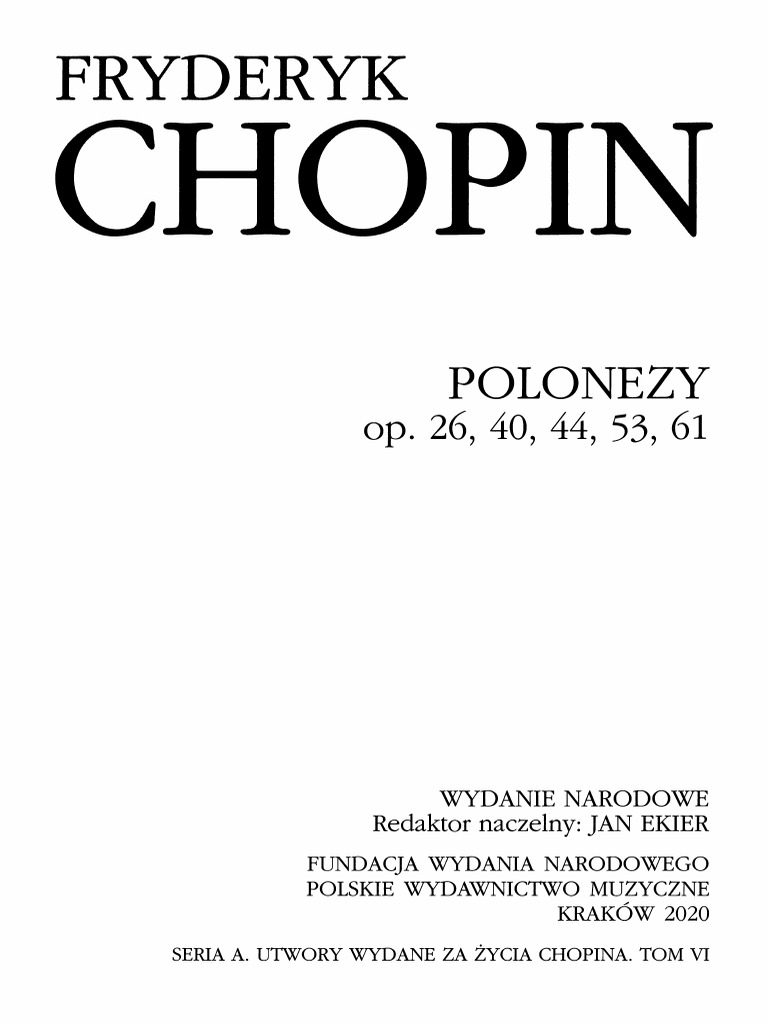 [Complete Score(Ekier Urtext)]Chopin 7 Polonaises | PDF