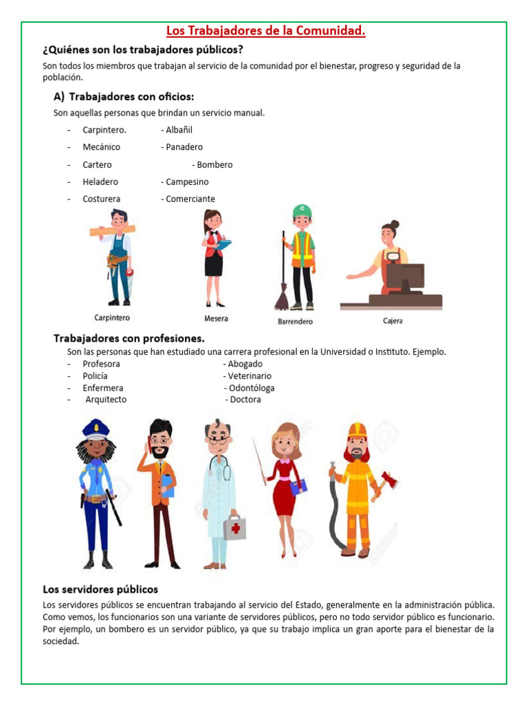 Los Trabajadores de La Comunidad 8PERSONAL SOCIAL) | PDF | Servicio ...