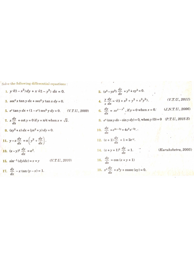 Variable Separable Method | PDF