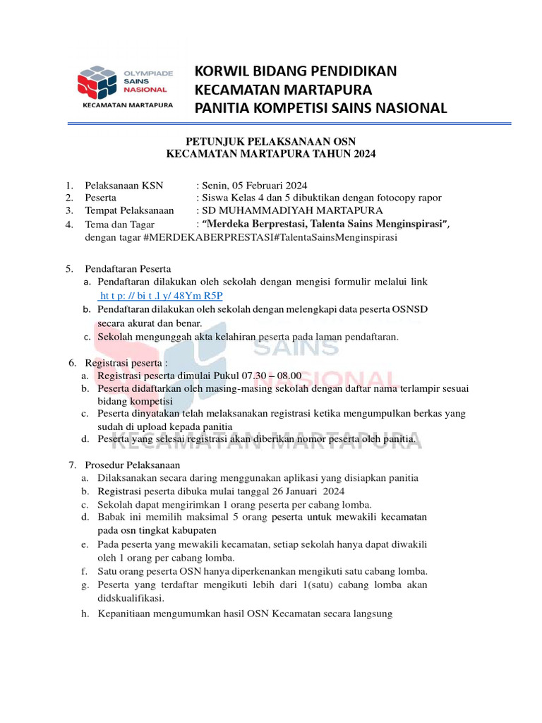 Juknis Osn 2024 Markot | PDF