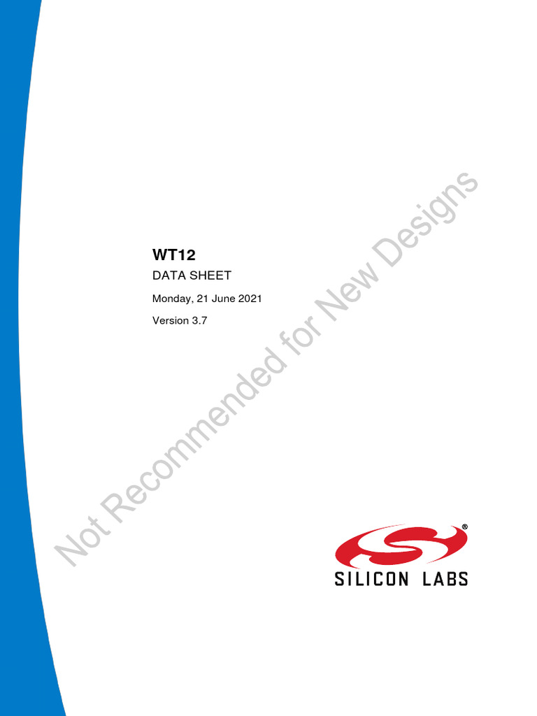 WT12 Data Sheet Version 3.7 | PDF | Microcontroller | Bluetooth