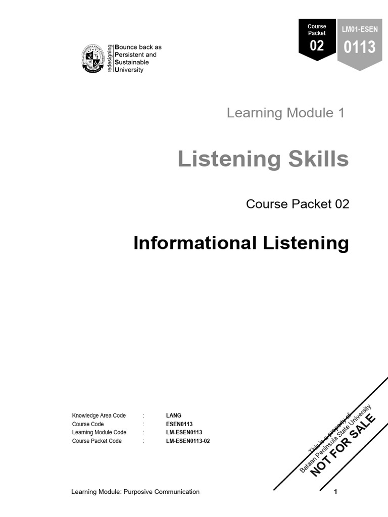 Listening Skills | PDF | Learning | Information