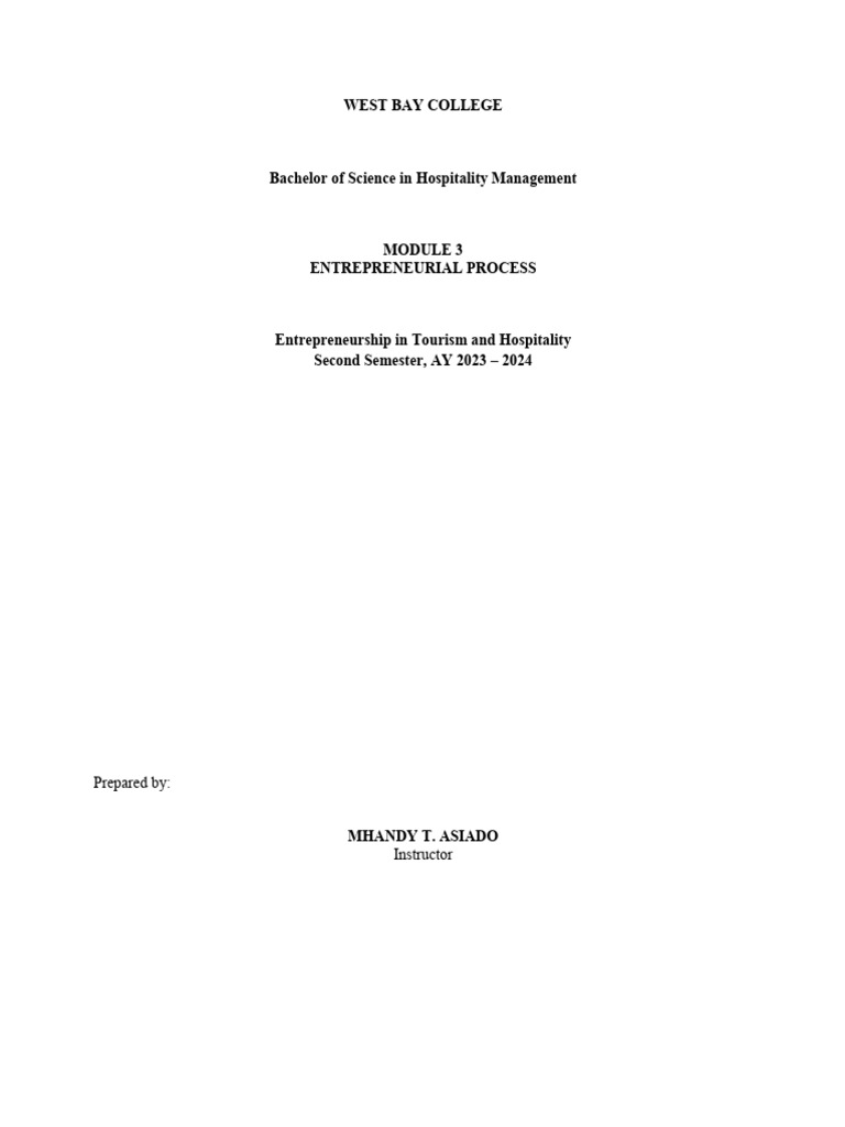 Module 3 - ENTREPRENEURIAL PROCESS Part 1 | PDF | Entrepreneurship ...