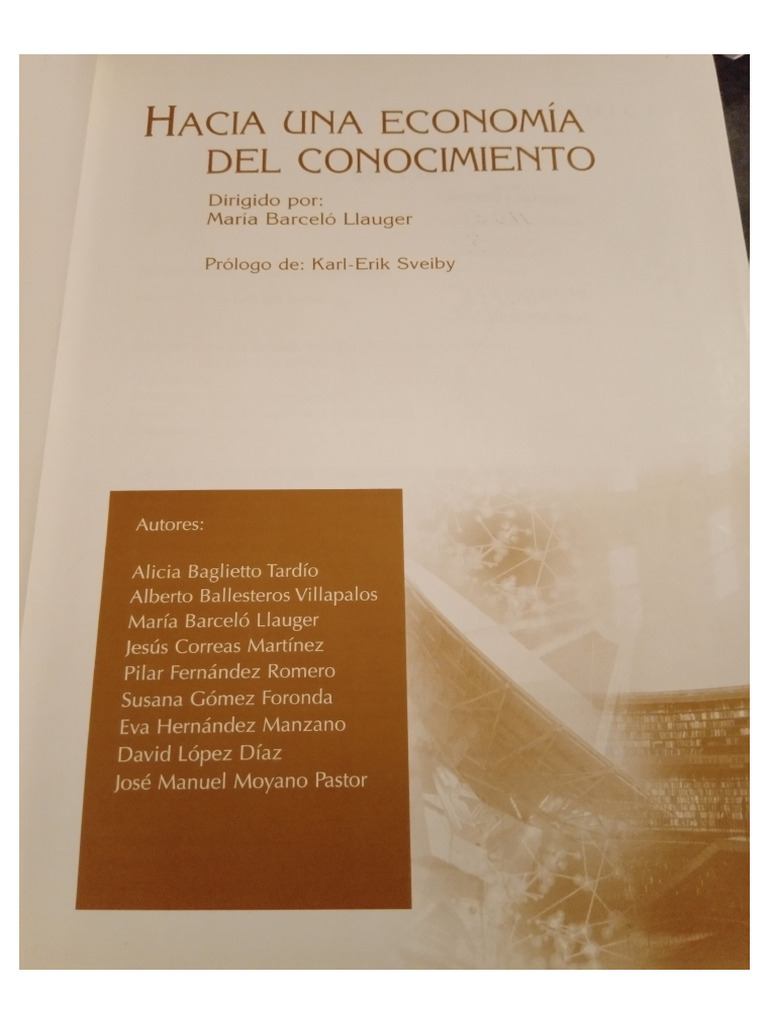 María Barceló - Hacia Una Economía Del Conocimiento | PDF