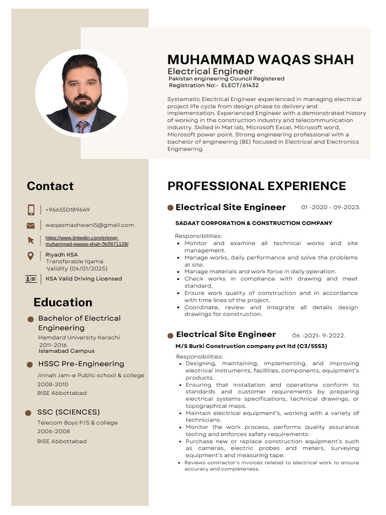 Muh Waqas Shah-2024 Resume | PDF | Engineering
