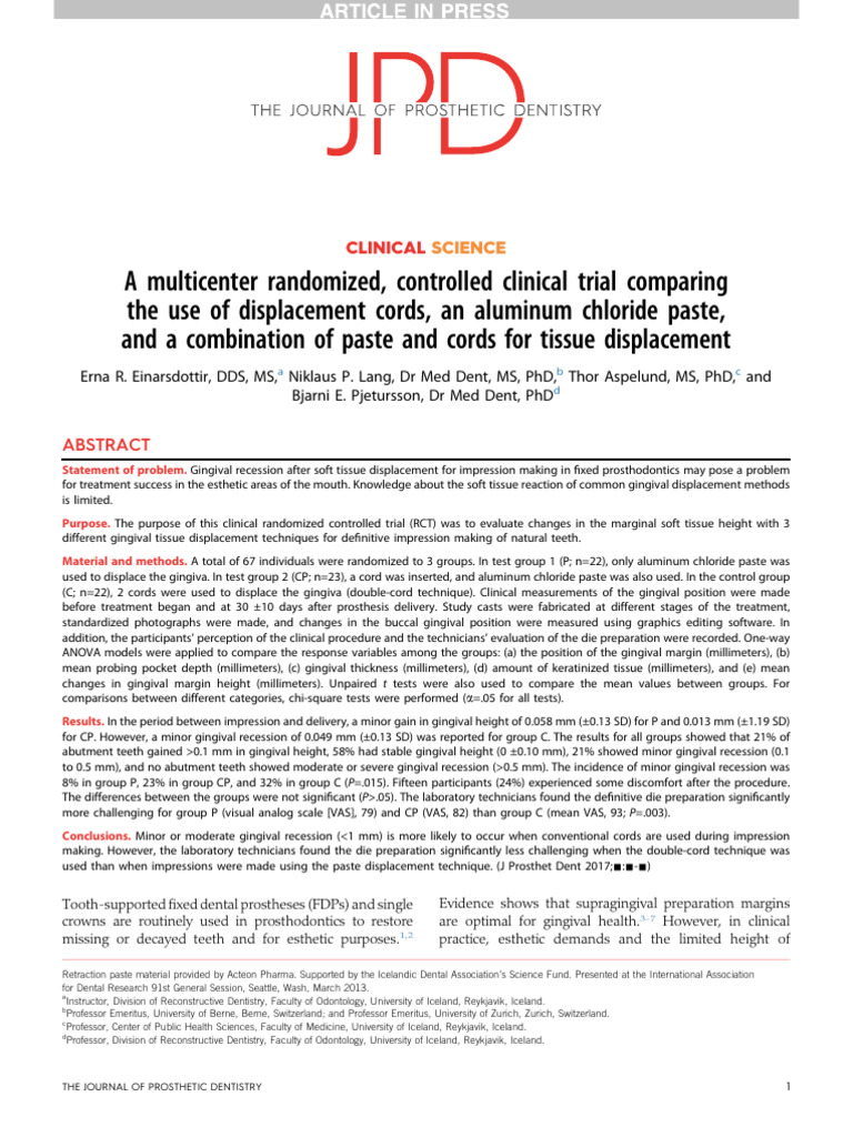 A Multicenter Randomized Controlled Pdf Periodontology Regression Analysis