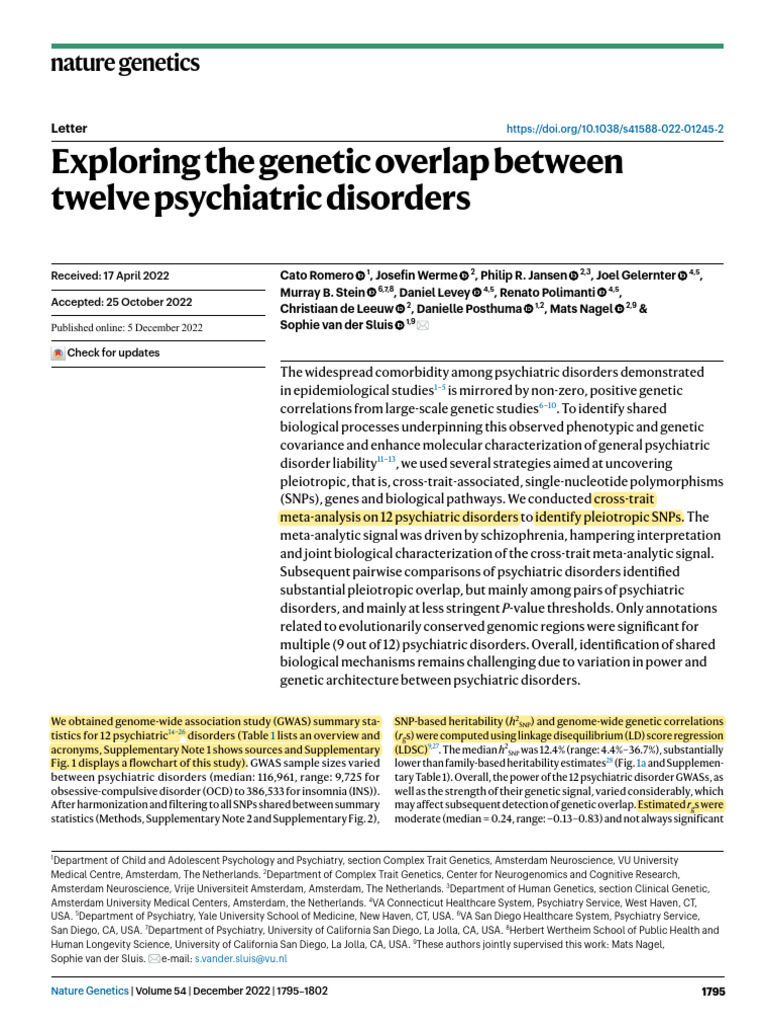 Exploring the genetic overlap | PDF | Single Nucleotide Polymorphism ...