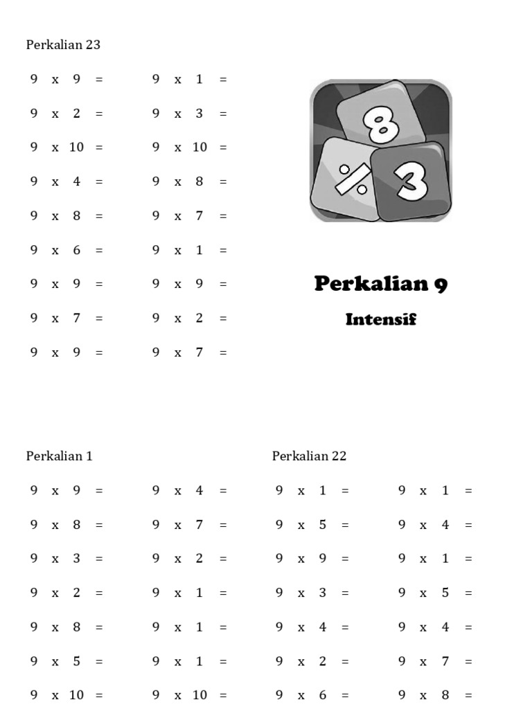 Perkalian 9 | PDF