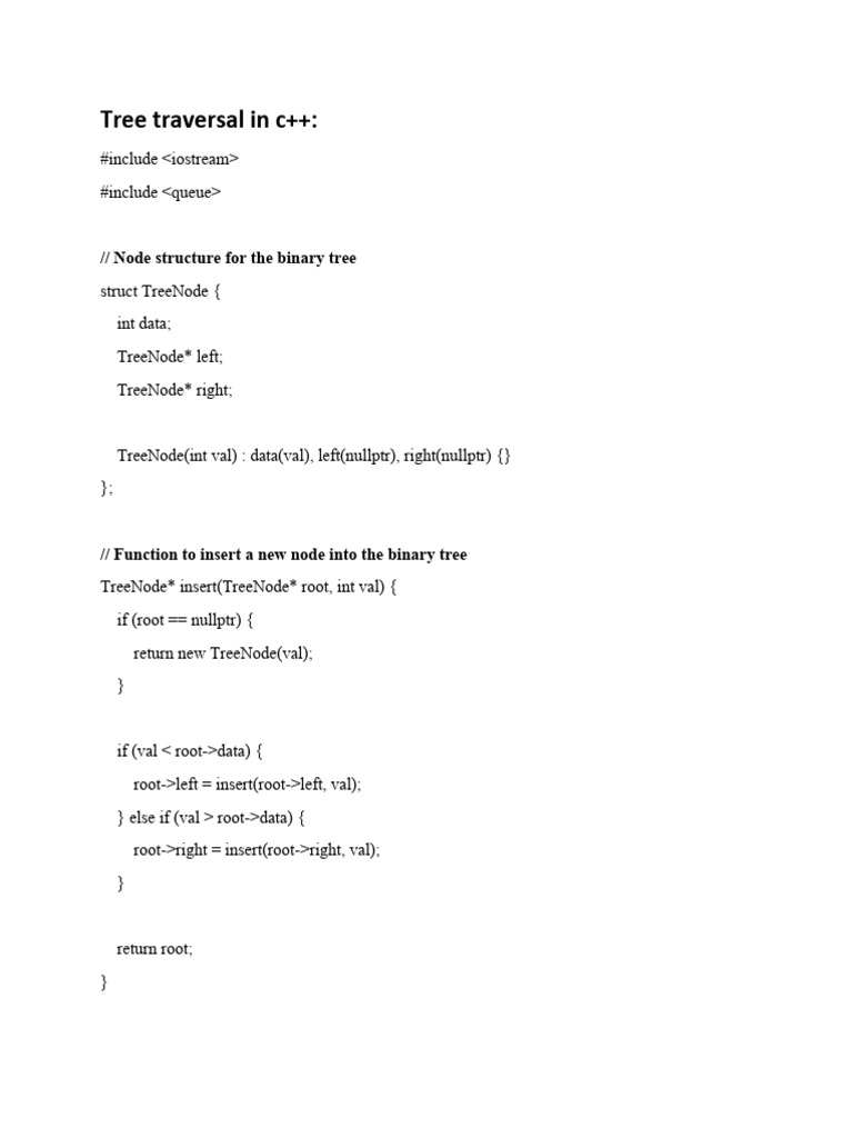 Tree Traversal in C | Download Free PDF | Computer Programming ... Tree Traversal in C | Download Free PDF | Computer Programming ...