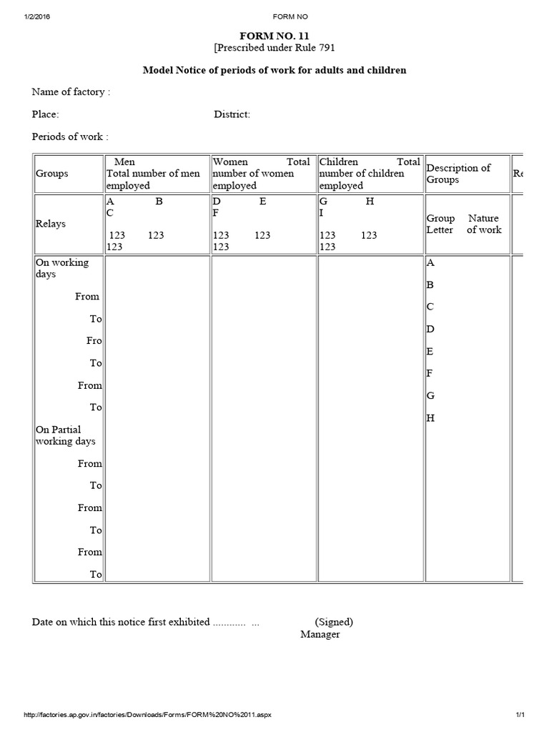 Form No 11 | PDF