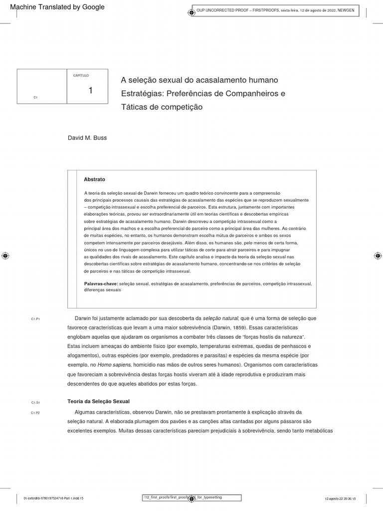Seleção Sexual e Estratégias de Acasalamento | PDF | Seleção natural ...