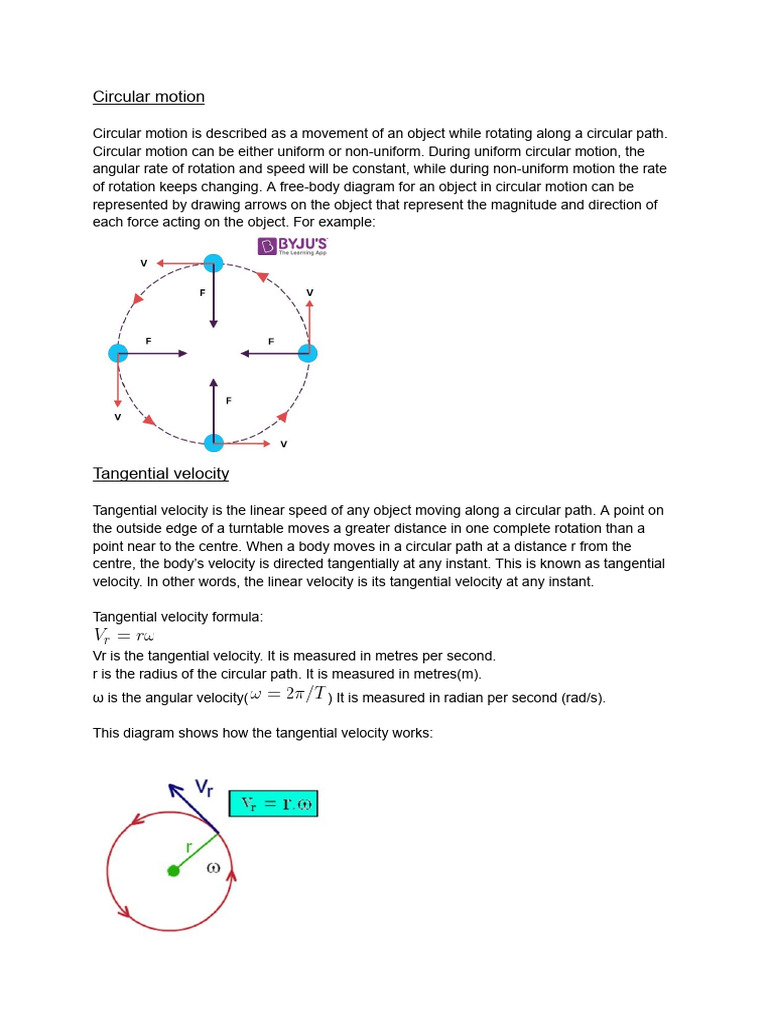 Circular Motion | PDF | Acceleration | Force