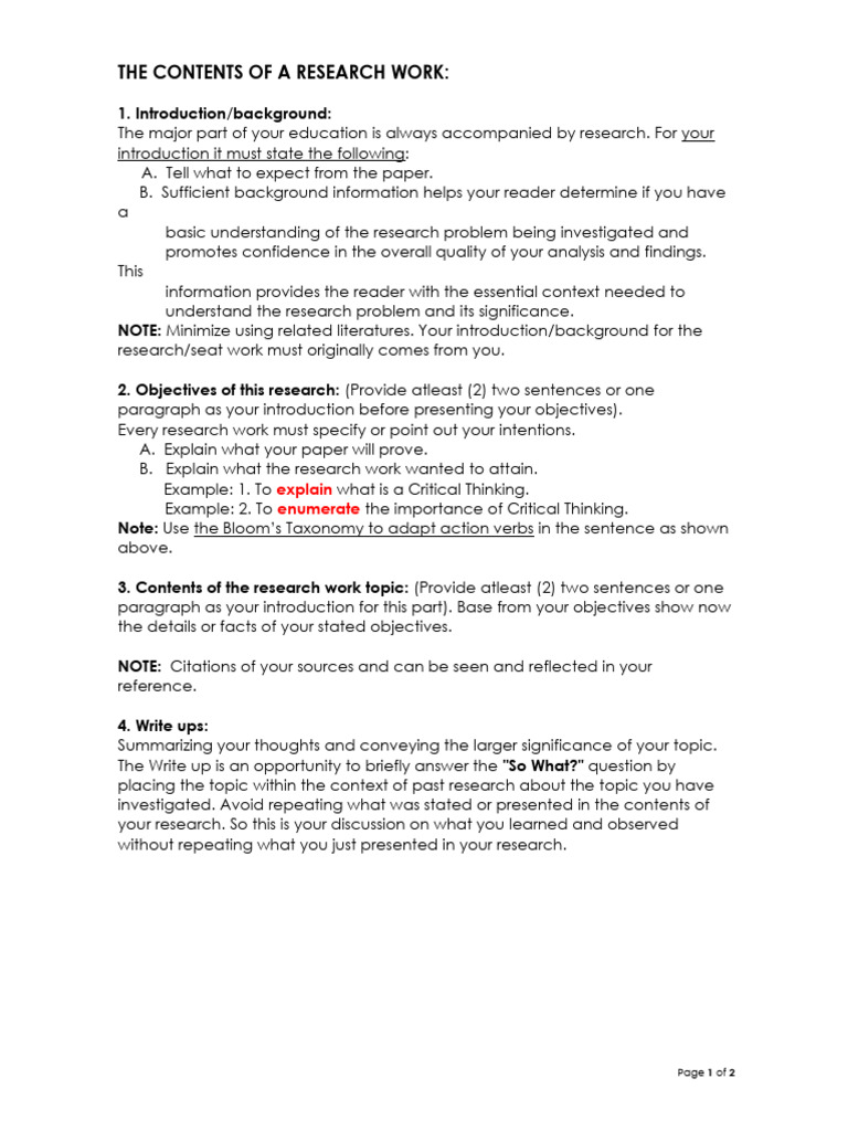 Guidelines in Preparing A Proper Research Work | PDF | Thought ...