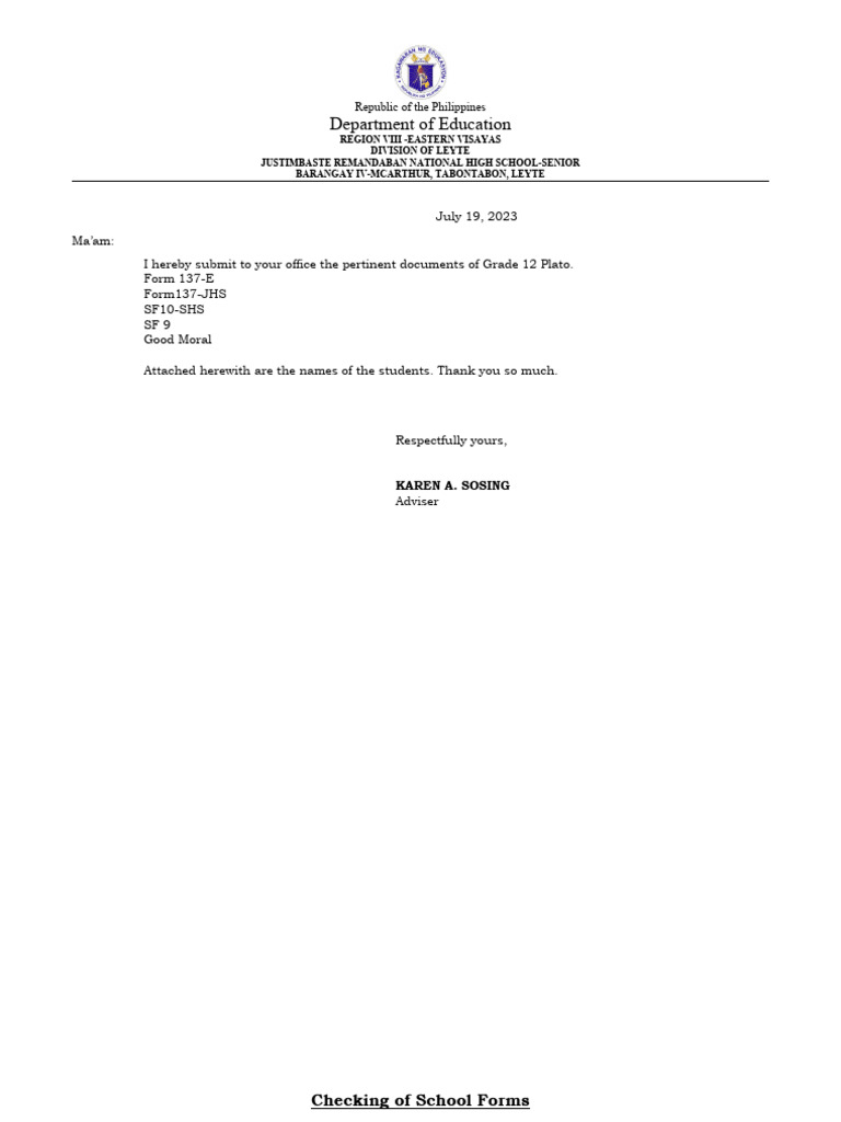 Checking of Forms 2022 2023 | PDF
